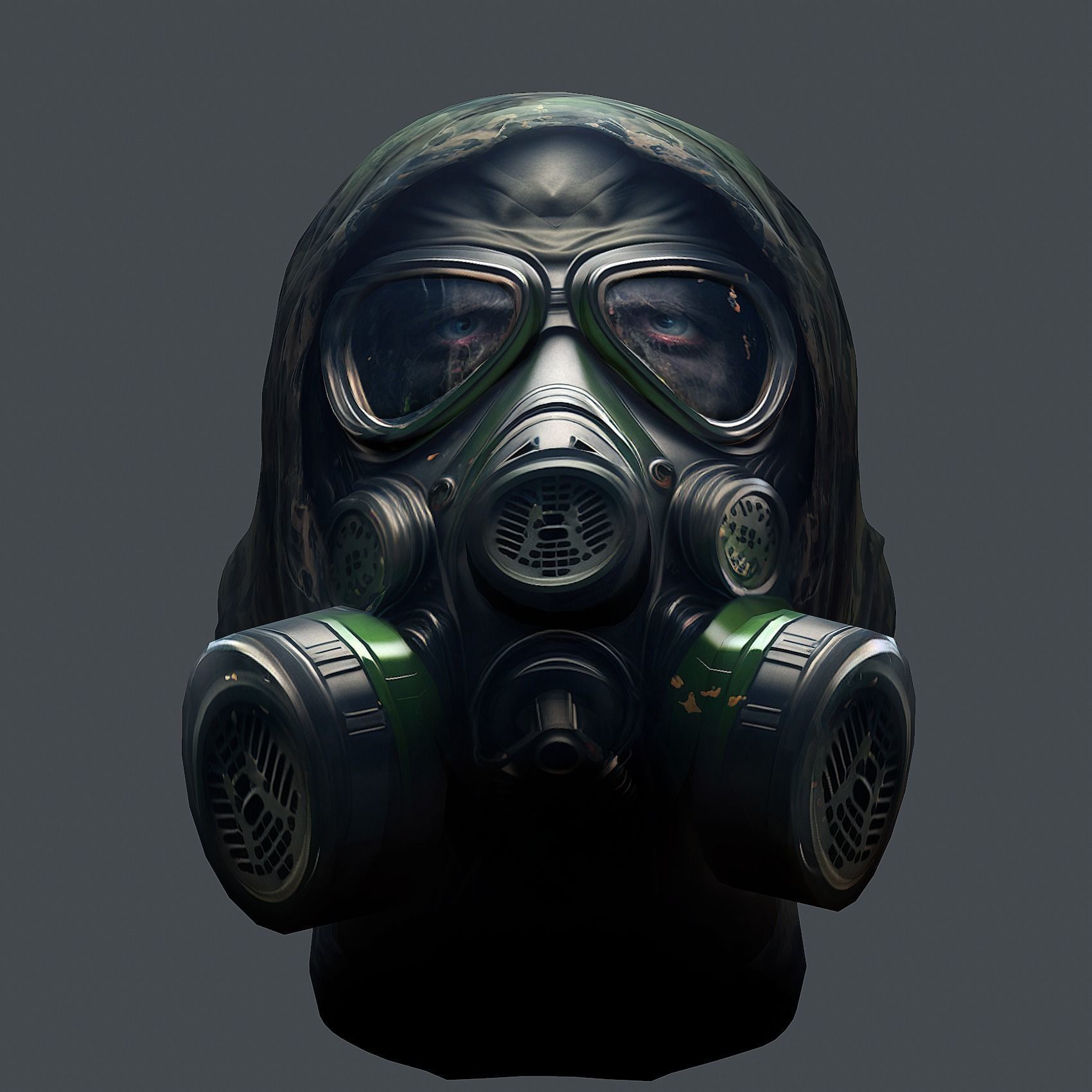 3D model Gas mask helmet 3d model military combat Low-poly VR / AR ...