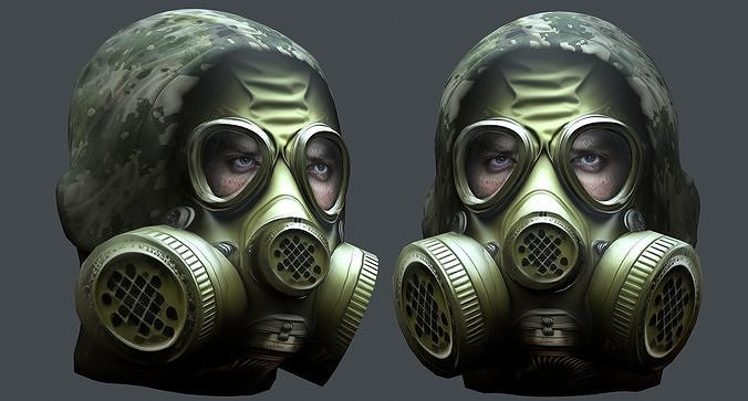 3D model Gas mask helmet 3d model military combat Low-poly VR / AR ...