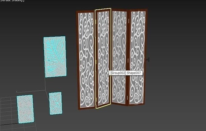 Folding Partition CNC Room Divider free 3D model | CGTrader