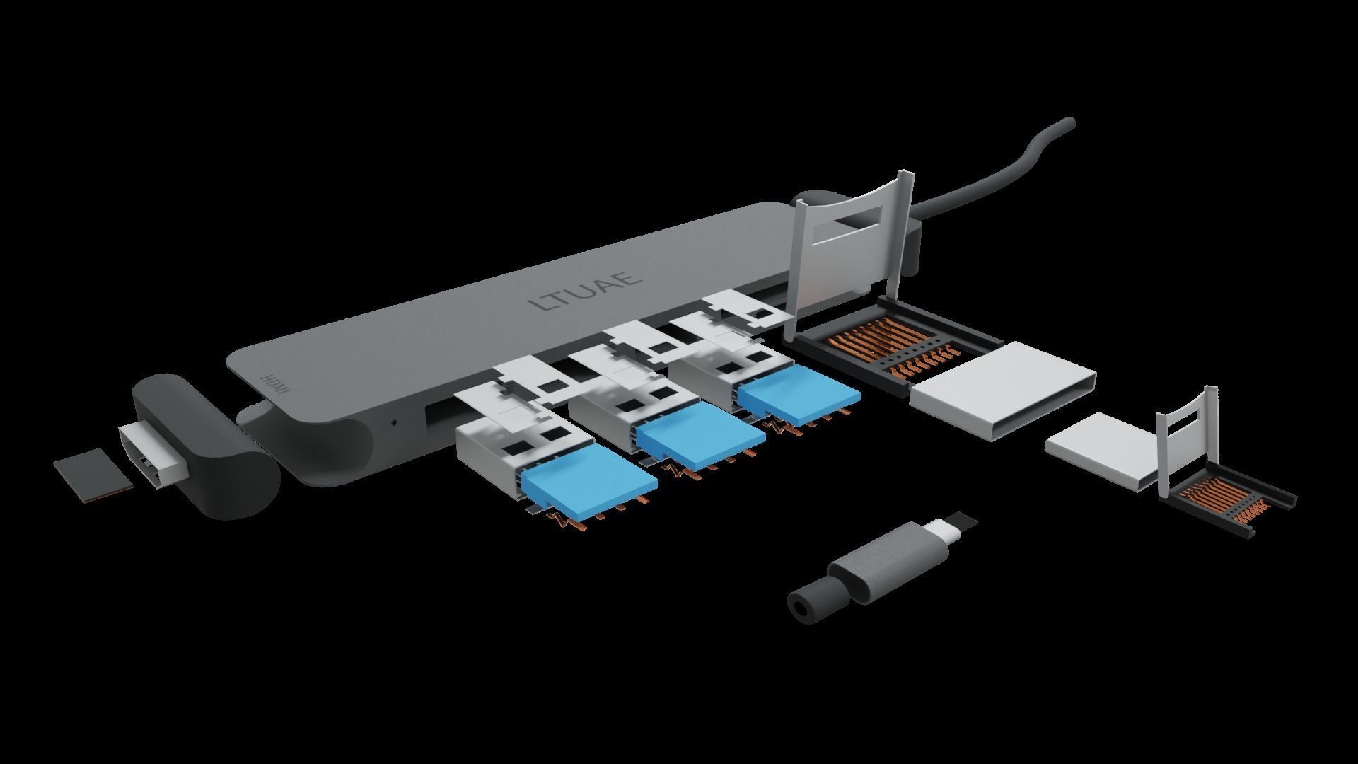 USB - Type-C Hub Pro 3D model | CGTrader