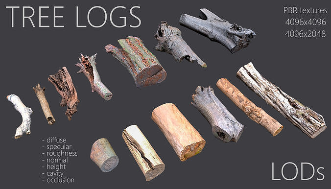 3D model Tree Logs VR / AR / low-poly | CGTrader