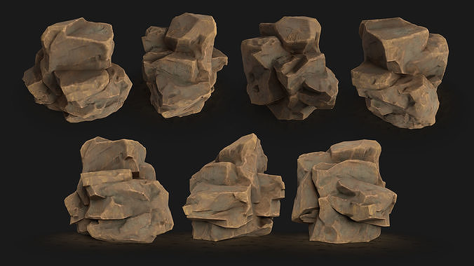 3D model Game ready cliff rock asset VR / AR / low-poly | CGTrader