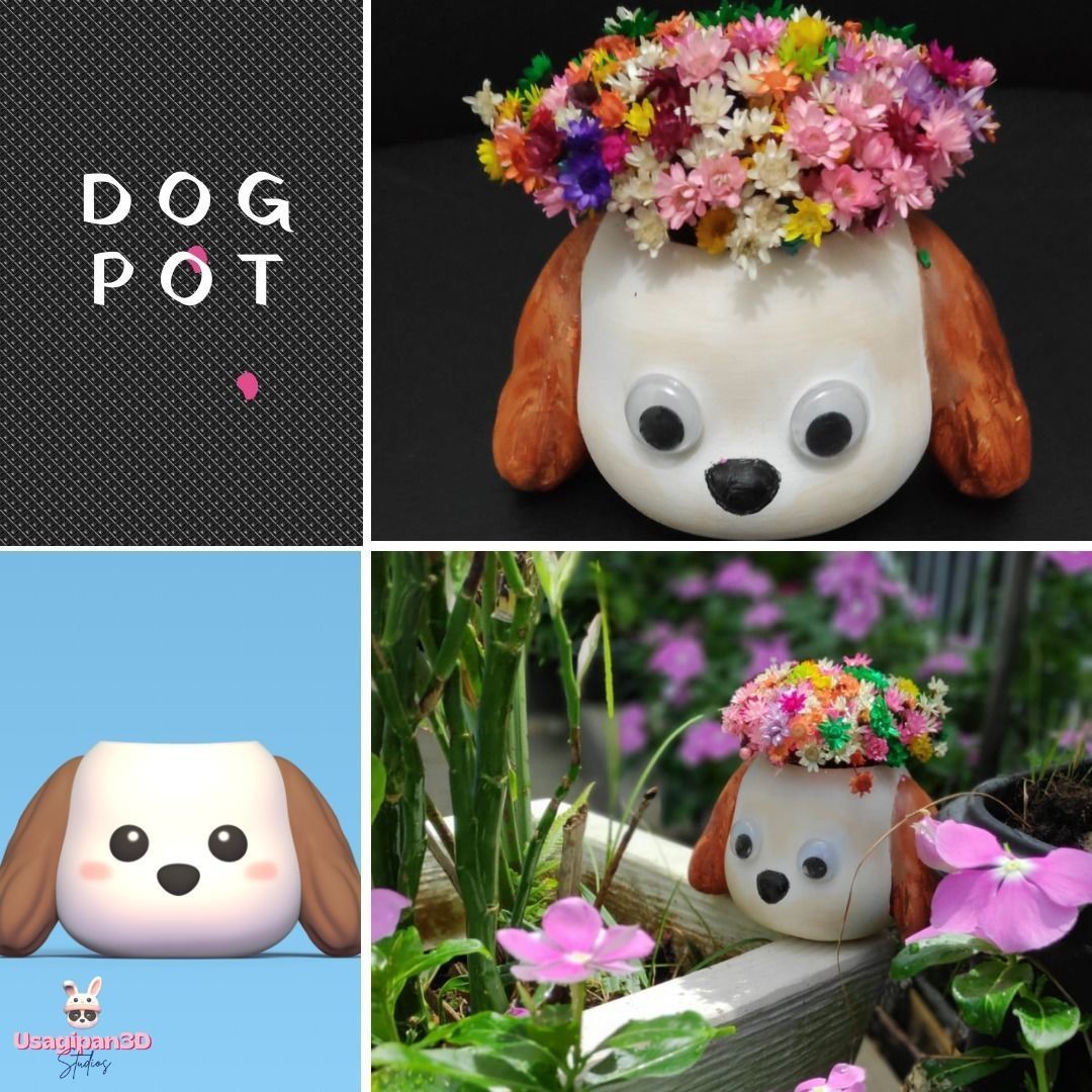 Dog Pot 3D model 3D printable | CGTrader