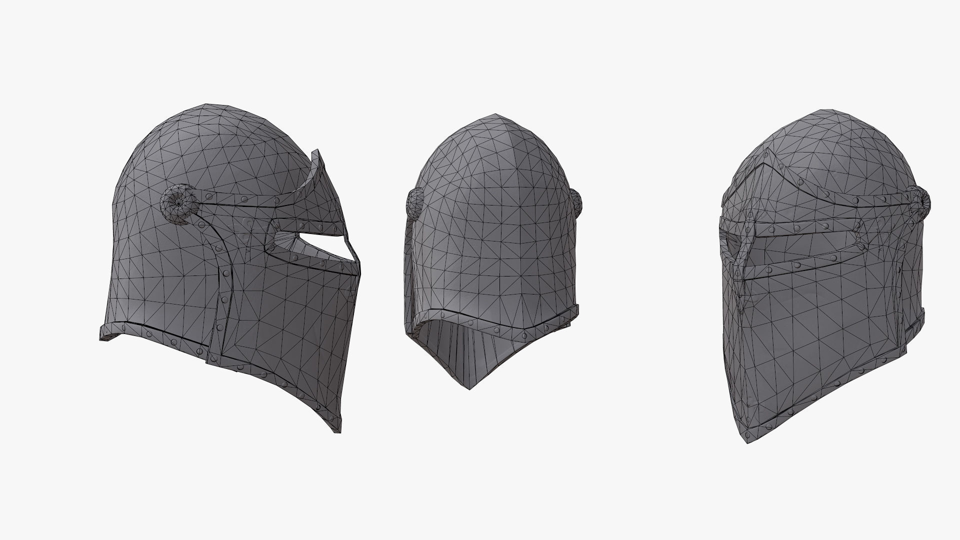 3D model Medieval Knight Helmet VR / AR / low-poly | CGTrader