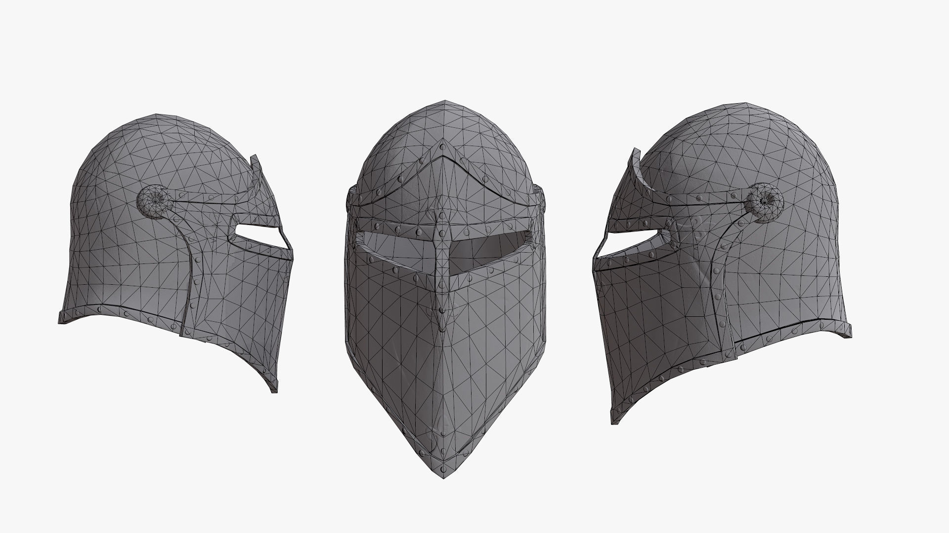 3D model Medieval Knight Helmet VR / AR / low-poly | CGTrader