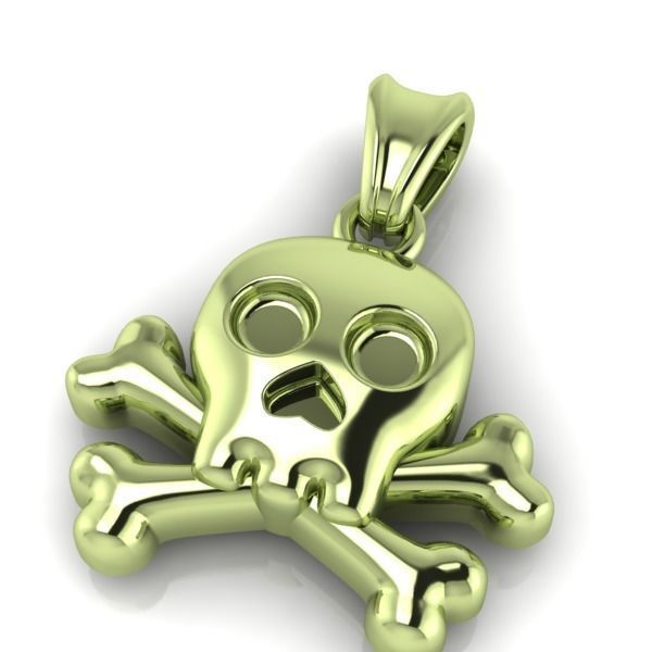 Skull and Bones Puffy Pendant 3D Model 3D model 3D printable | CGTrader