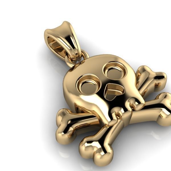 Skull and Bones Puffy Pendant 3D Model 3D model 3D printable | CGTrader