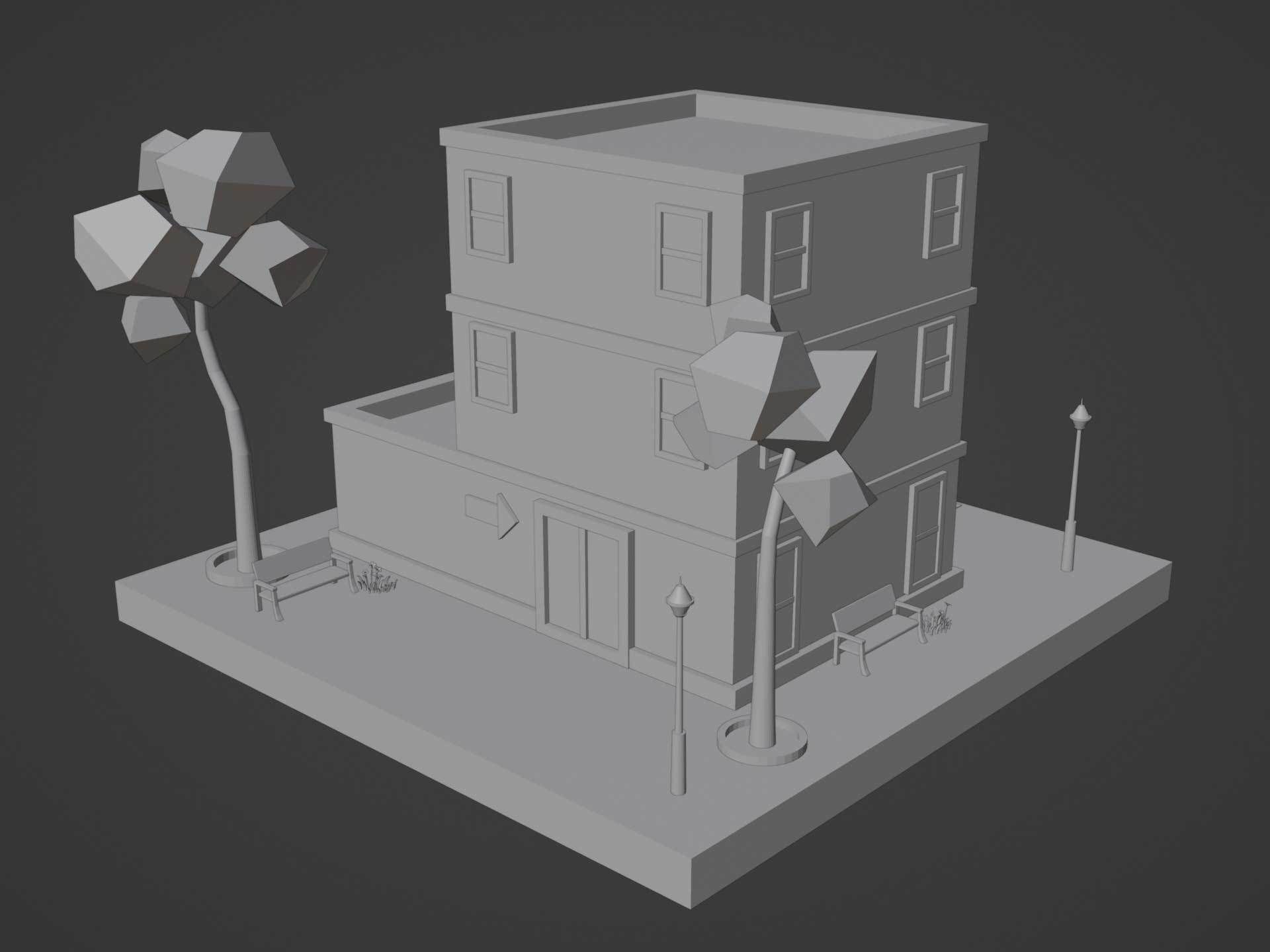 3D model Supermarket Low Poly Diorama 001 VR / AR / low-poly | CGTrader