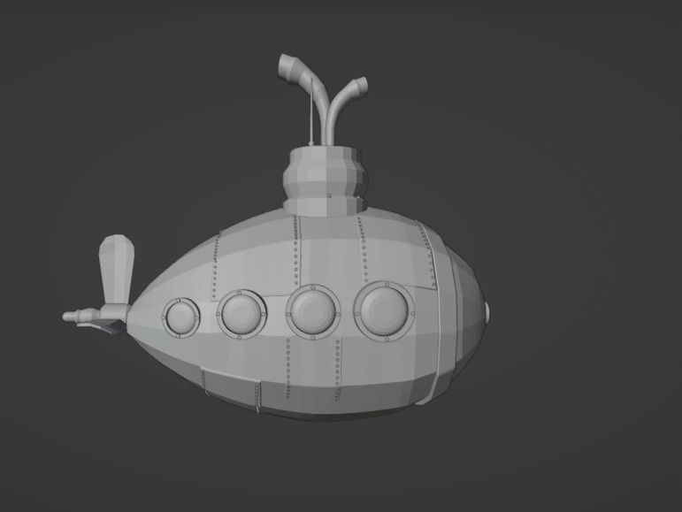 3D model Submarine 001 Low Poly VR / AR / low-poly | CGTrader