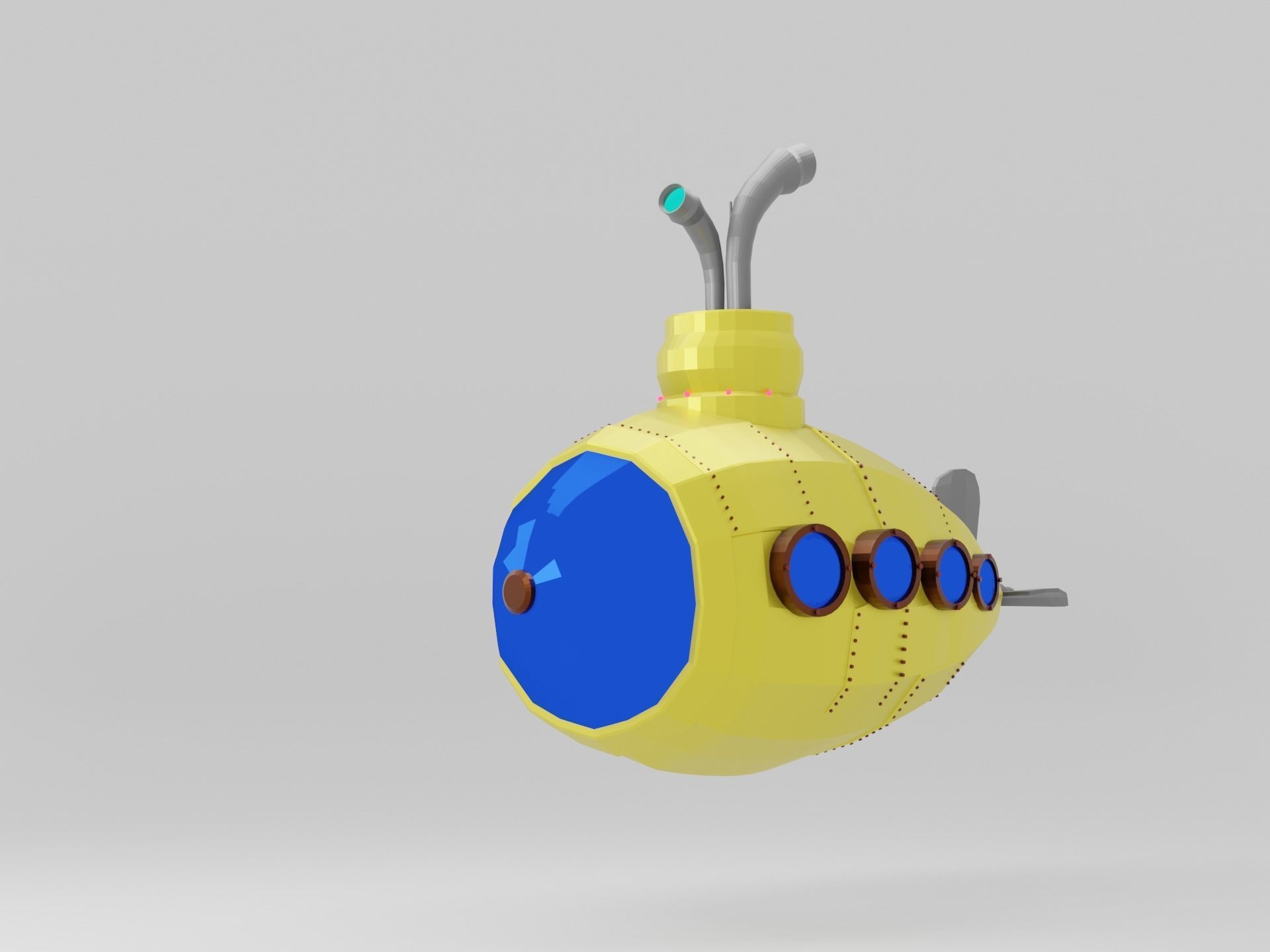 3D model Submarine 001 Low Poly VR / AR / low-poly | CGTrader