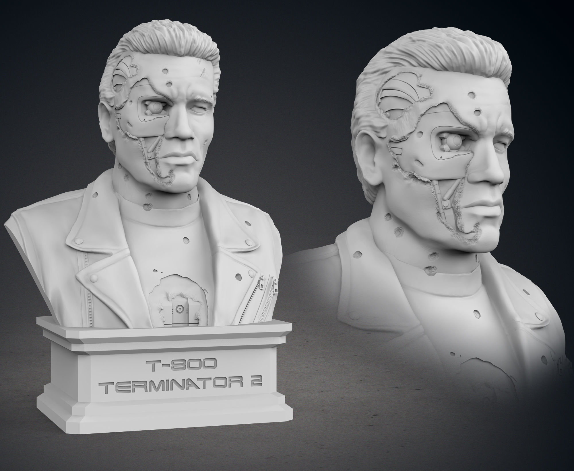 Terminator T-800 Bust 3D model 3D printable | CGTrader