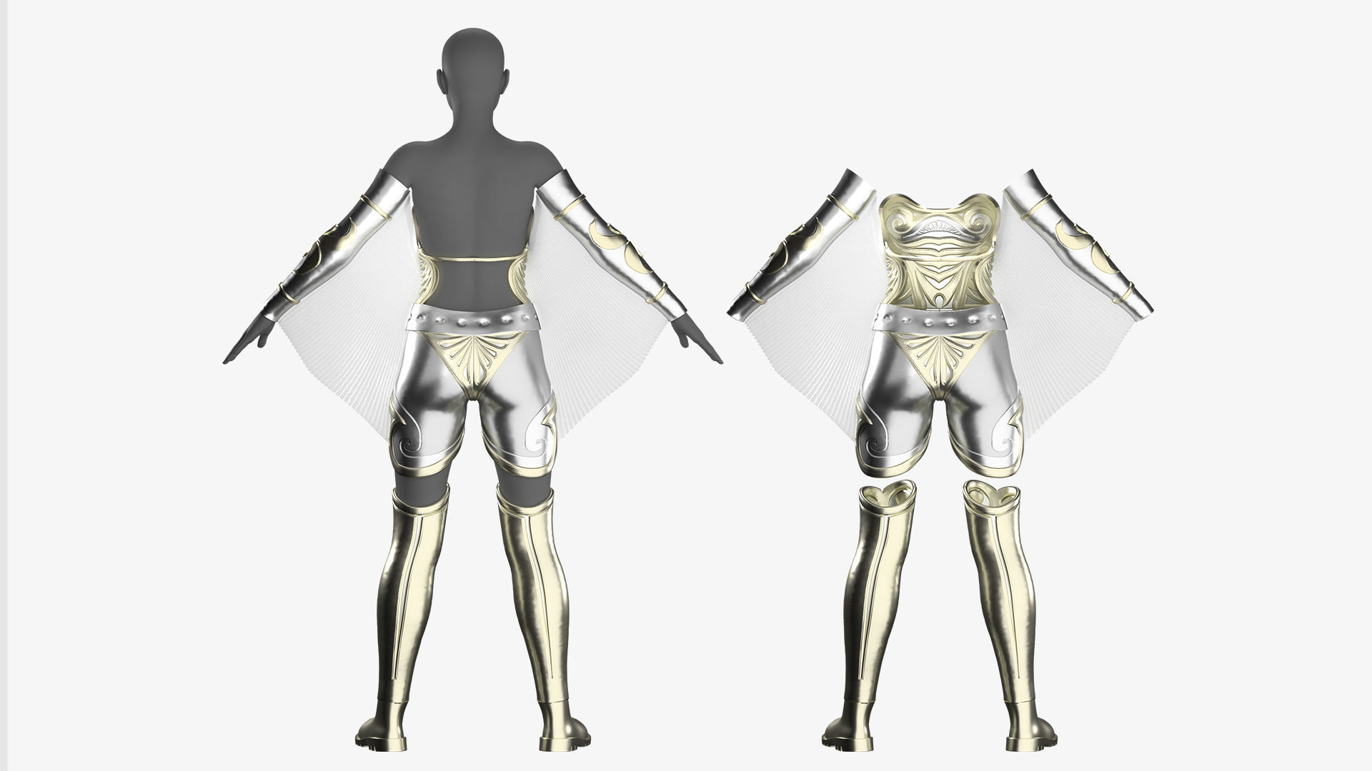 Unique Female Hero Suit Fitted to Gen8 Body Mesh 3D model | CGTrader