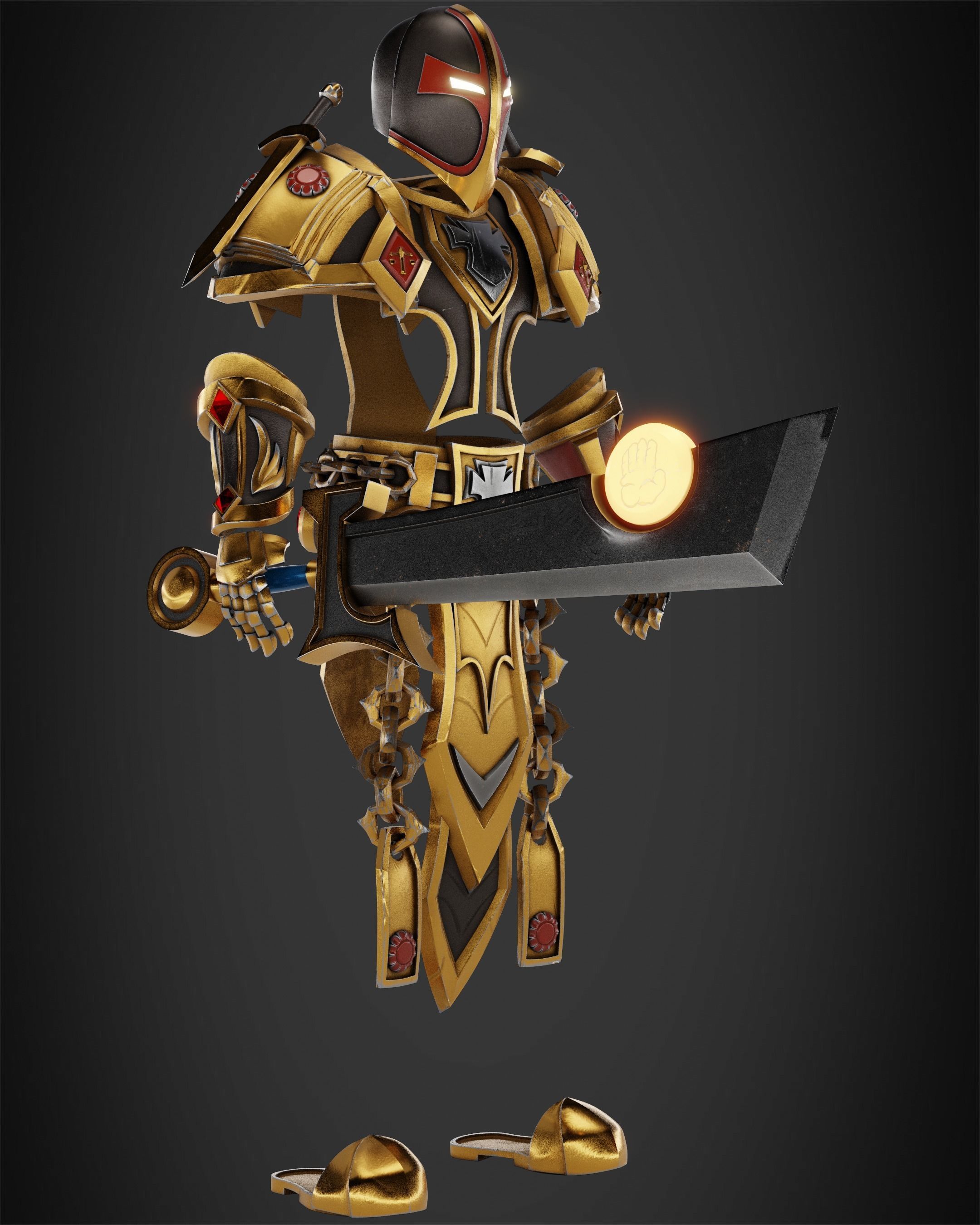 World of Warcraft Paladin Judgment Armor and Sword for Cosplay 3D Model ...
