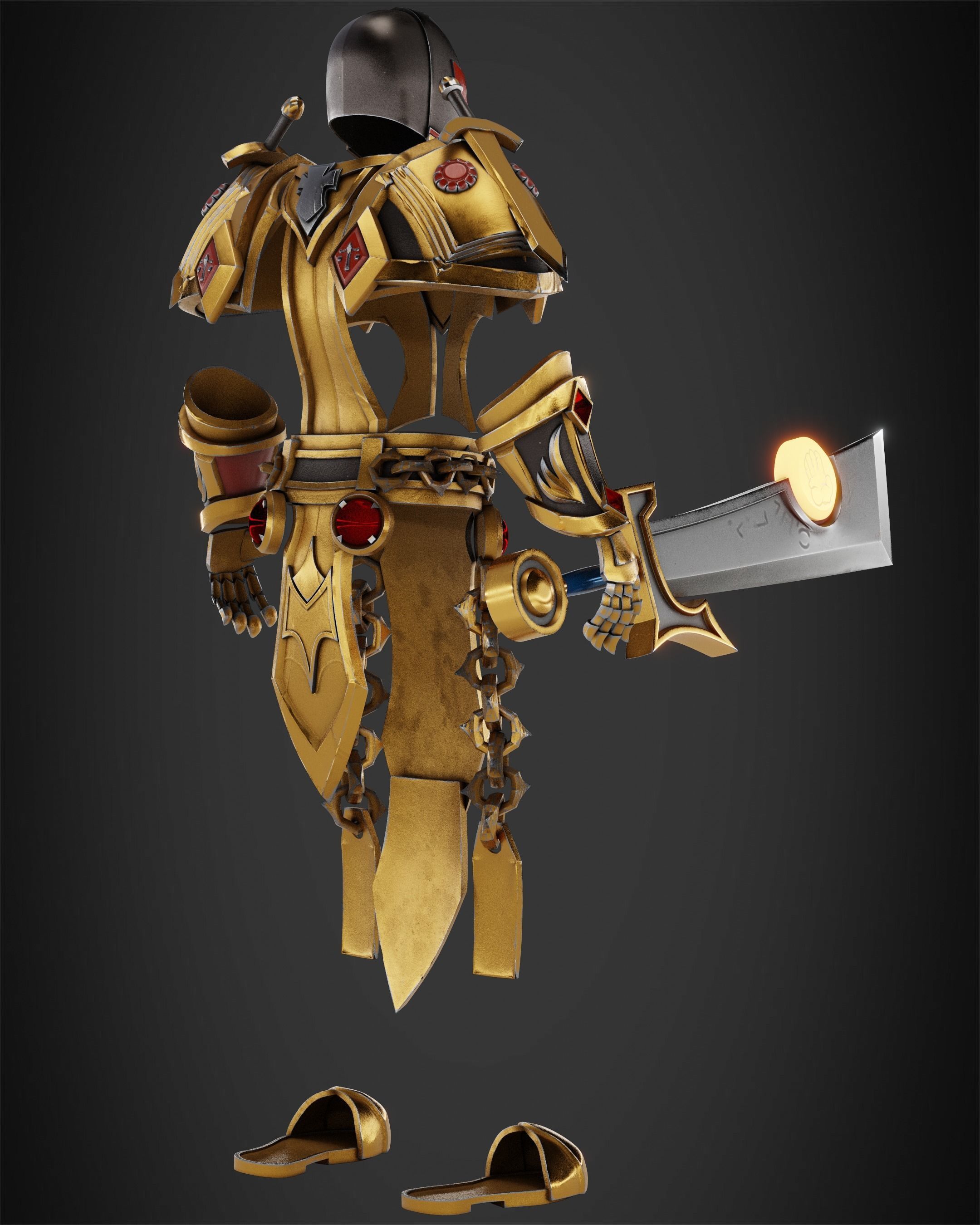 World of Warcraft Paladin Judgment Armor and Sword for Cosplay 3D Model ...