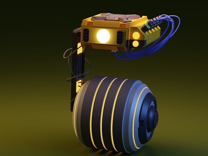 Robot on Wheel 3D model | CGTrader