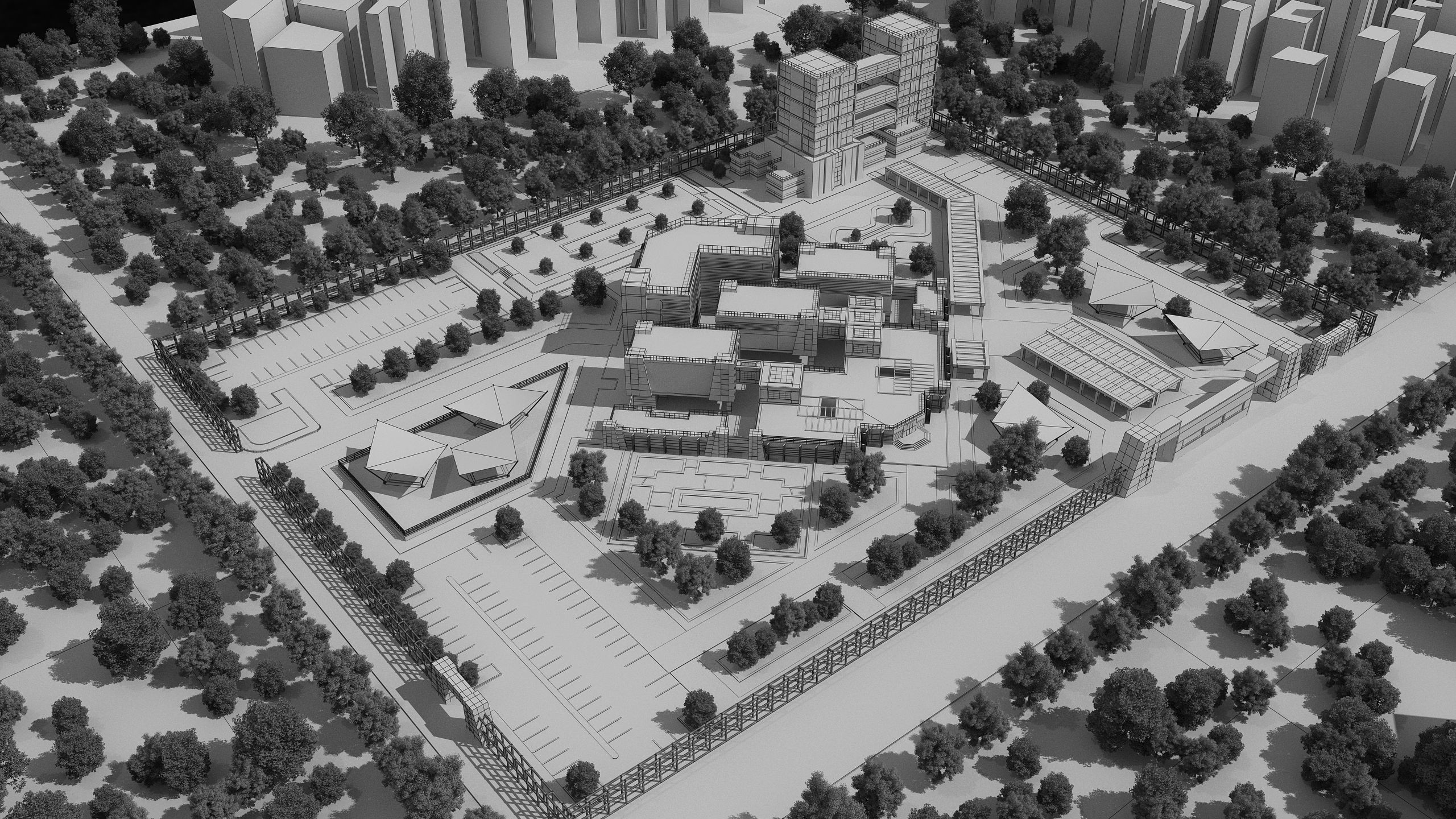 0145 - Research Center Architecture Project-2D Drawings-3D Files 3D ...