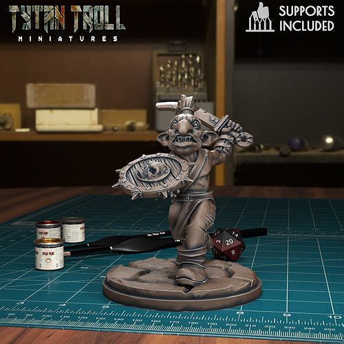 Goblin Attacking 02 - Pre-Supported 3D model 3D printable | CGTrader