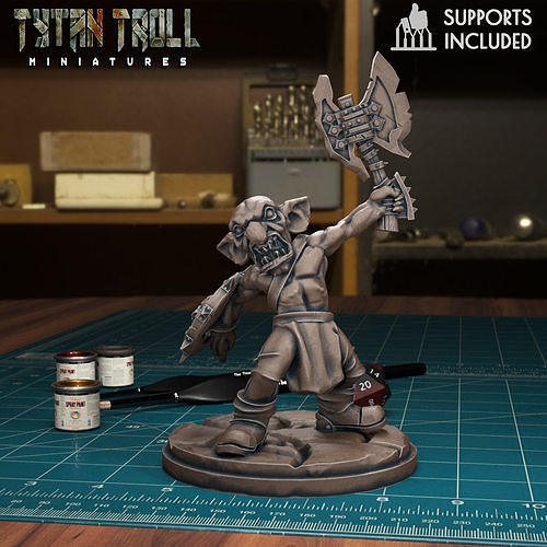 Goblin Attacking 01 - Pre-Supported 3D model 3D printable | CGTrader