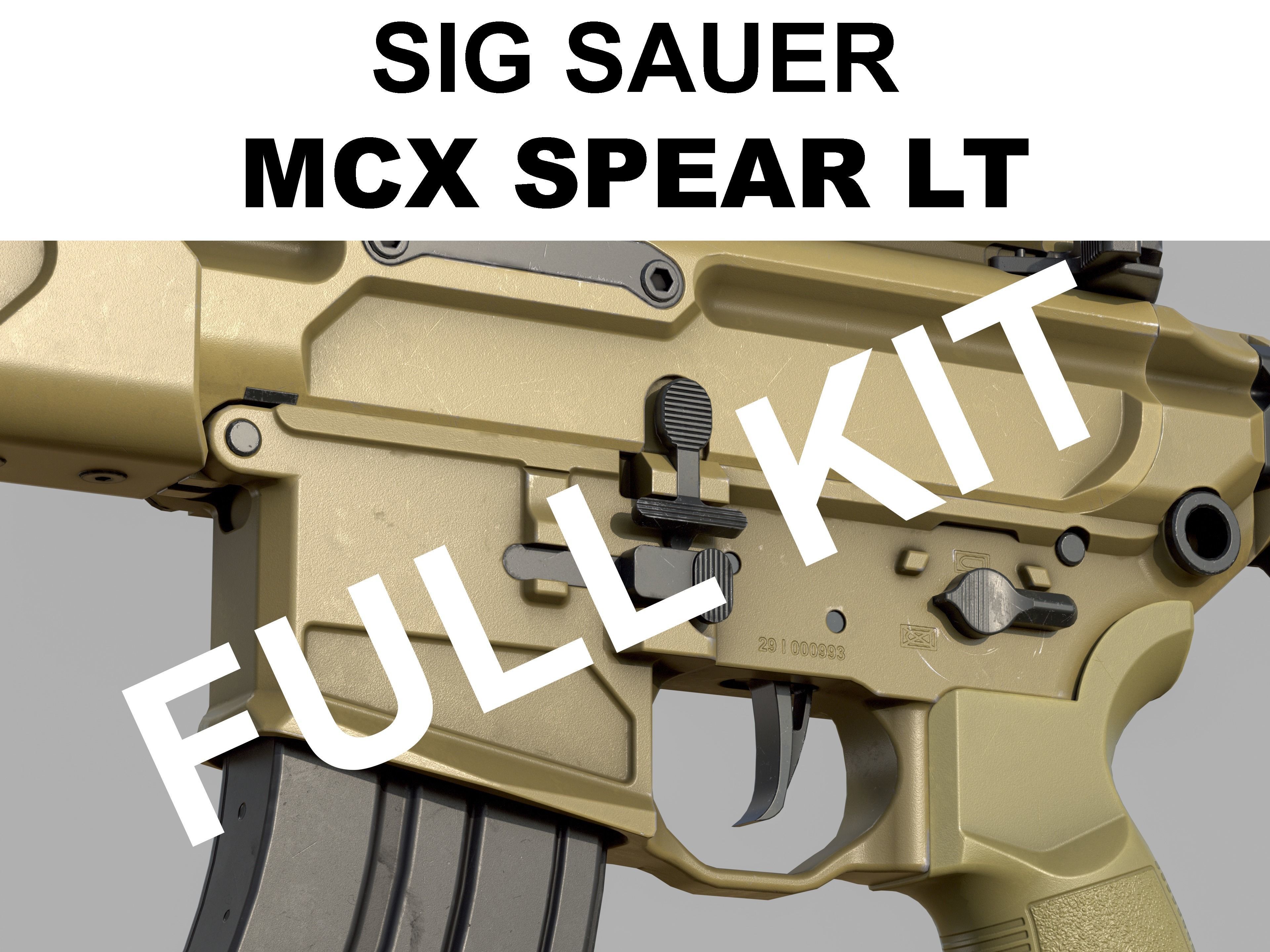 3D model Sig Sauer MCX Spear Lt - FULL KIT - Replica - LOW POLY VR / AR ...