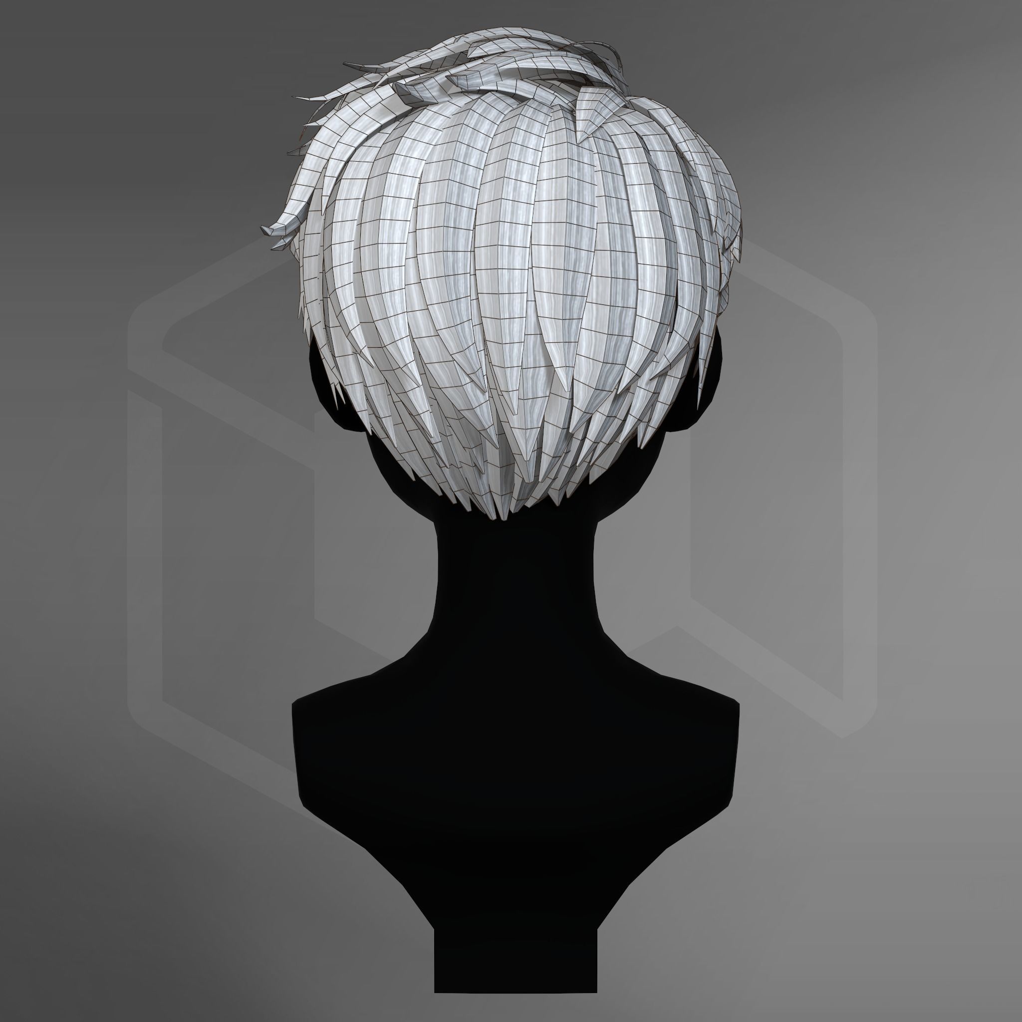 3D model Game Hair - Stylized Male Hairstyle V5 VR / AR / low-poly ...