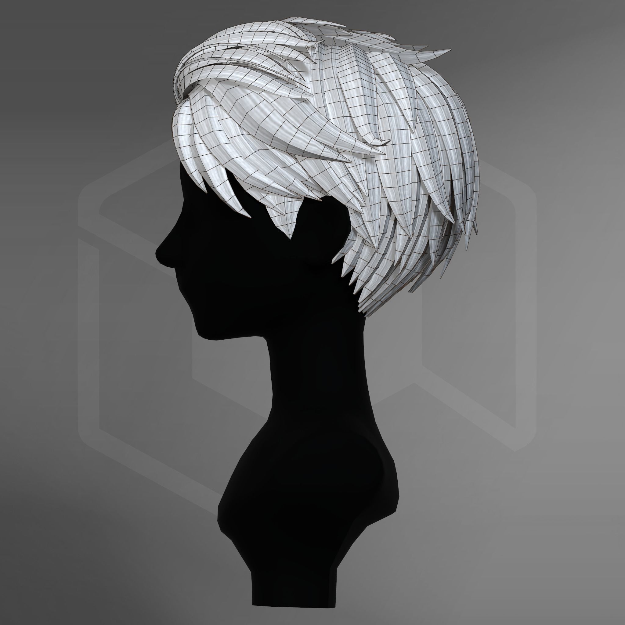 3D model Game Hair - Stylized Male Hairstyle V5 VR / AR / low-poly ...