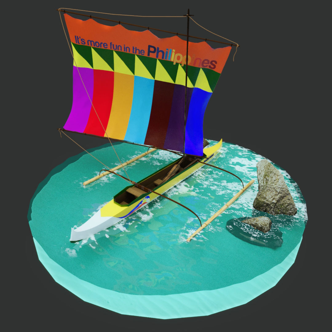 3D model Zamboanga Vinta Boat VR / AR / low-poly | CGTrader