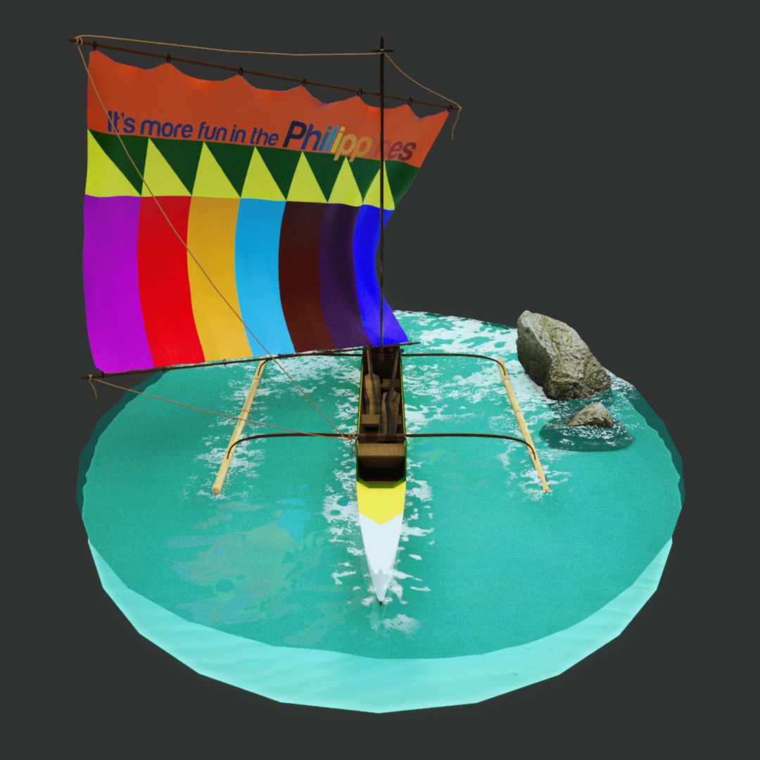 3D model Zamboanga Vinta Boat VR / AR / low-poly | CGTrader