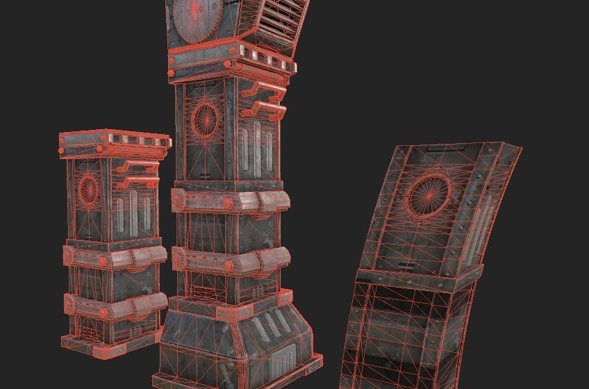 3D model Metalic Pilar VR / AR / low-poly | CGTrader