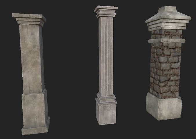 3D model Shikumen Column VR / AR / low-poly | CGTrader