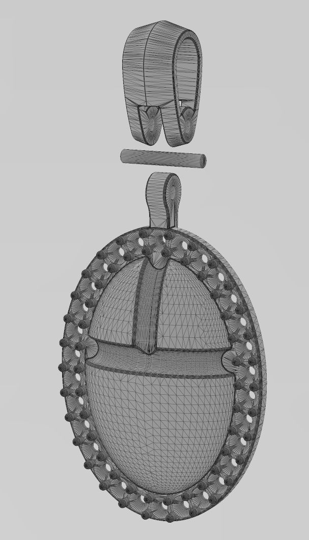 Diamond scarab beelte pendant with bail 3D model 3D printable | CGTrader