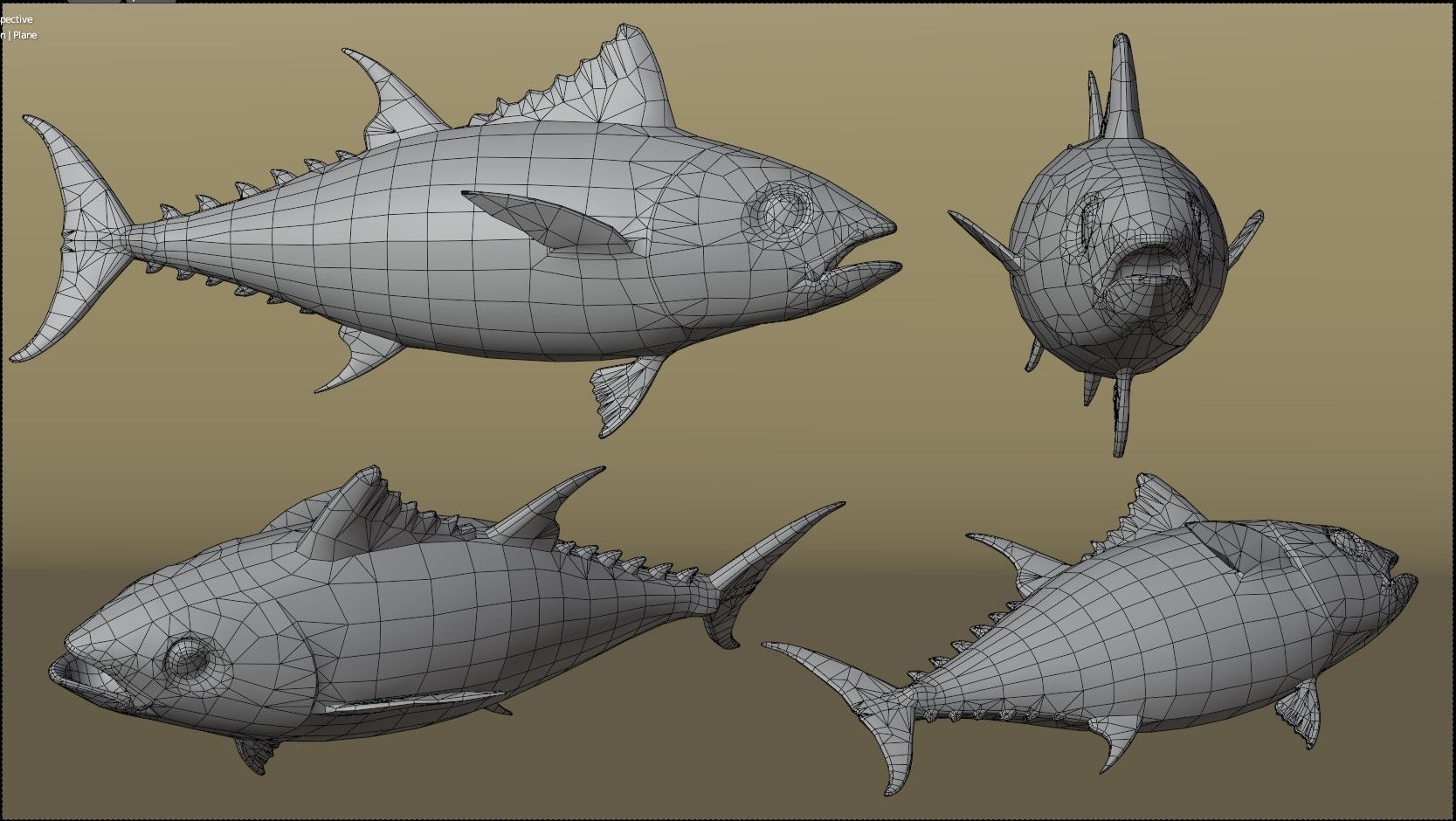 3D model Bluefin Tuna Fish low poly VR / AR / low-poly | CGTrader