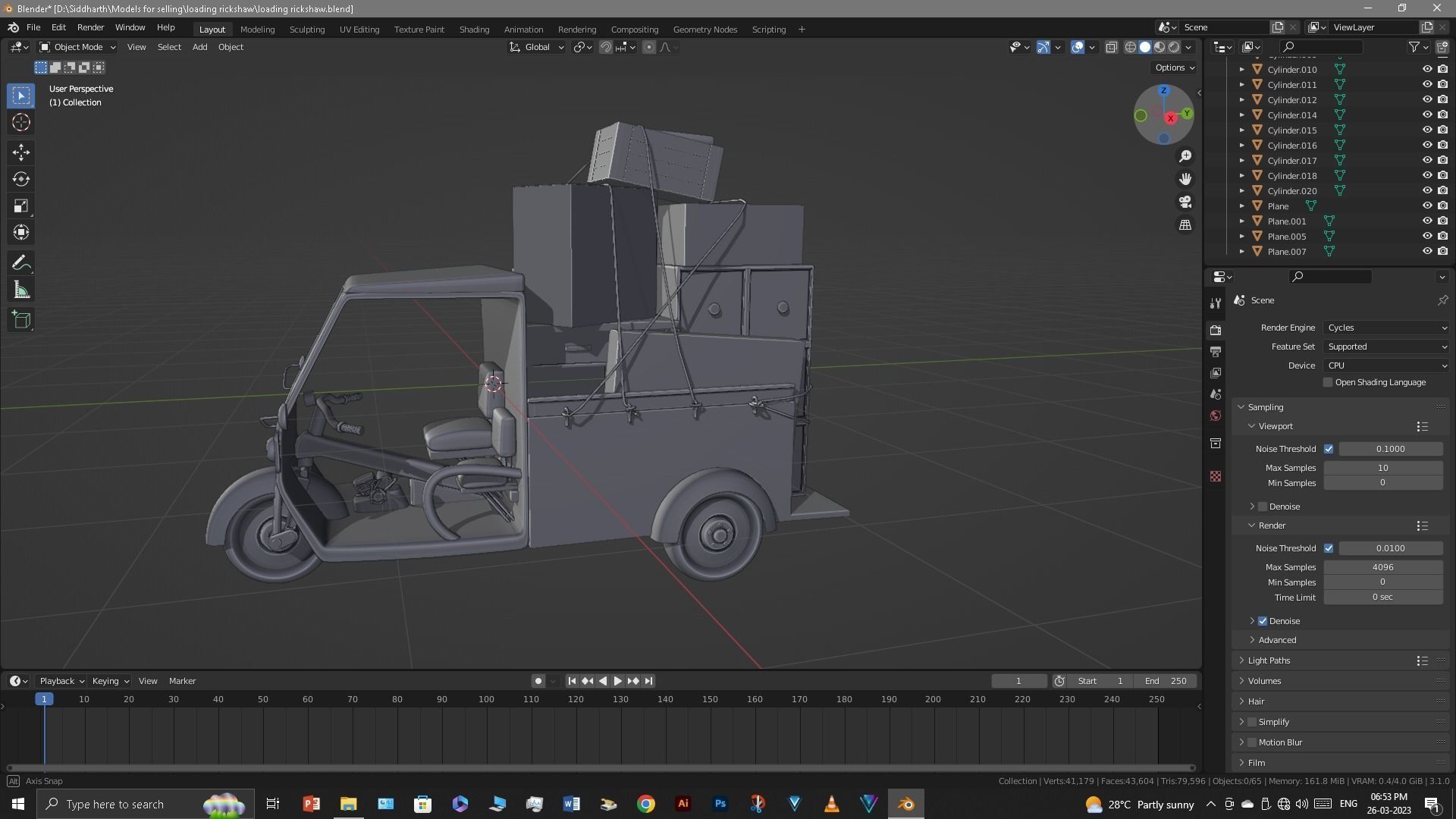 Rickshaw 3D model | CGTrader