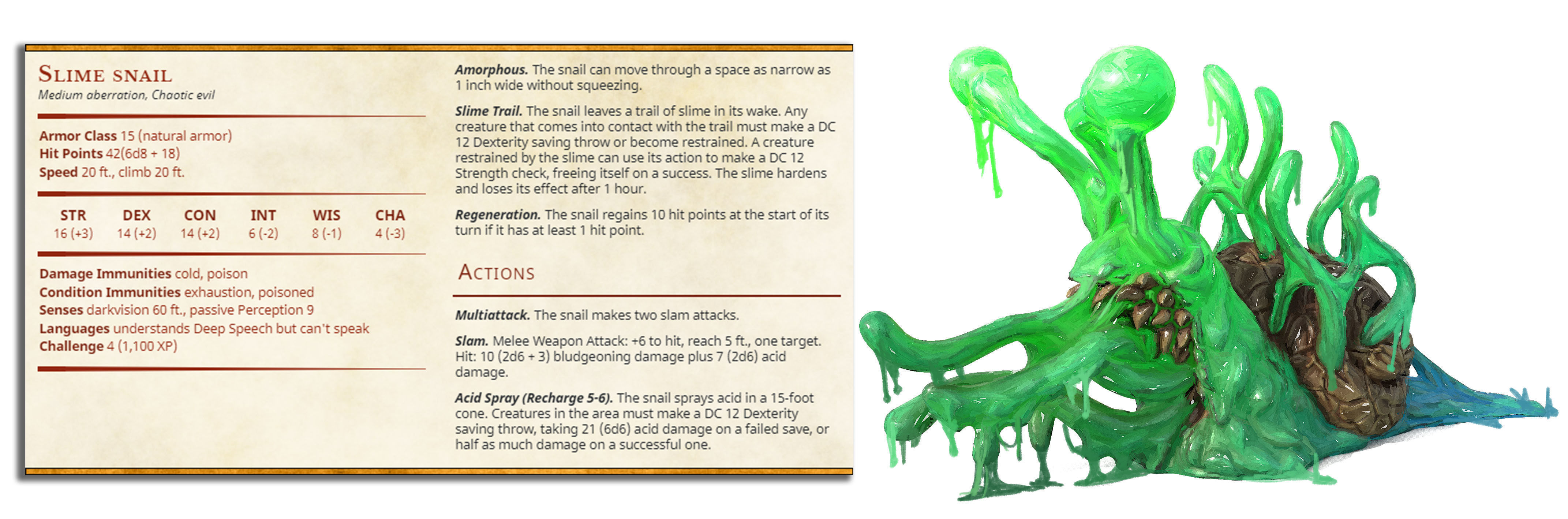 Slime Snail - Slime Creature - PRESUPPORTED - 32mm scale 3D model 3D ...