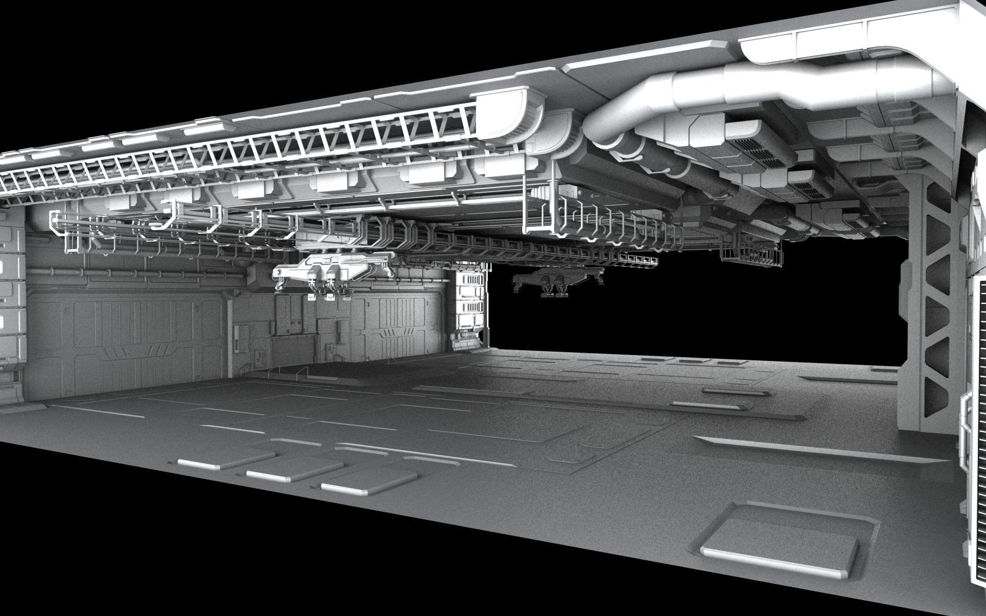 Sci Fi HANGAR 2 3D model | CGTrader