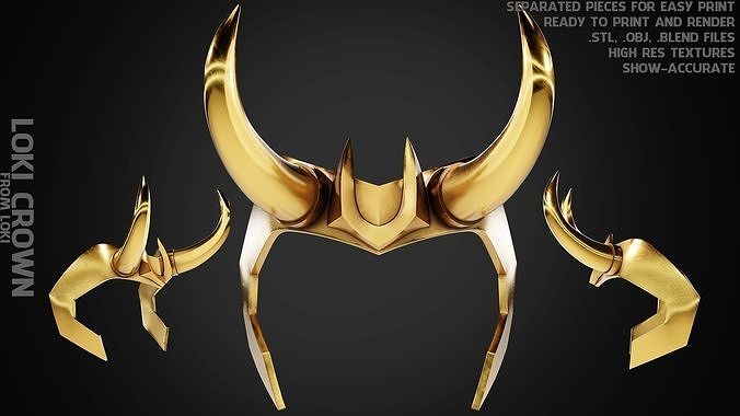 Loki Crown for Cosplay 3D model 3D printable | CGTrader
