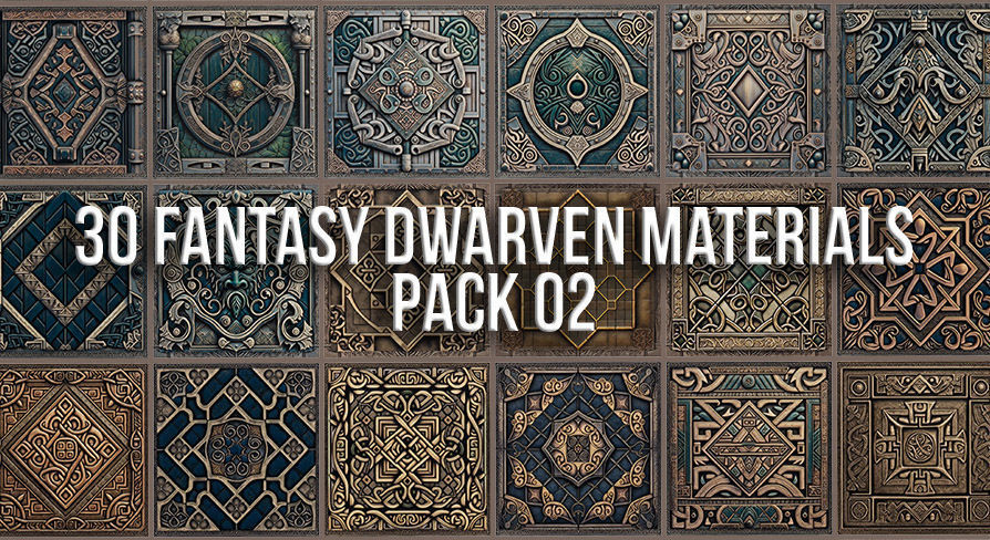 30 Medieval Fantasy Dwarven Elf Seamless PBR Textures Pack 02 Texture ...