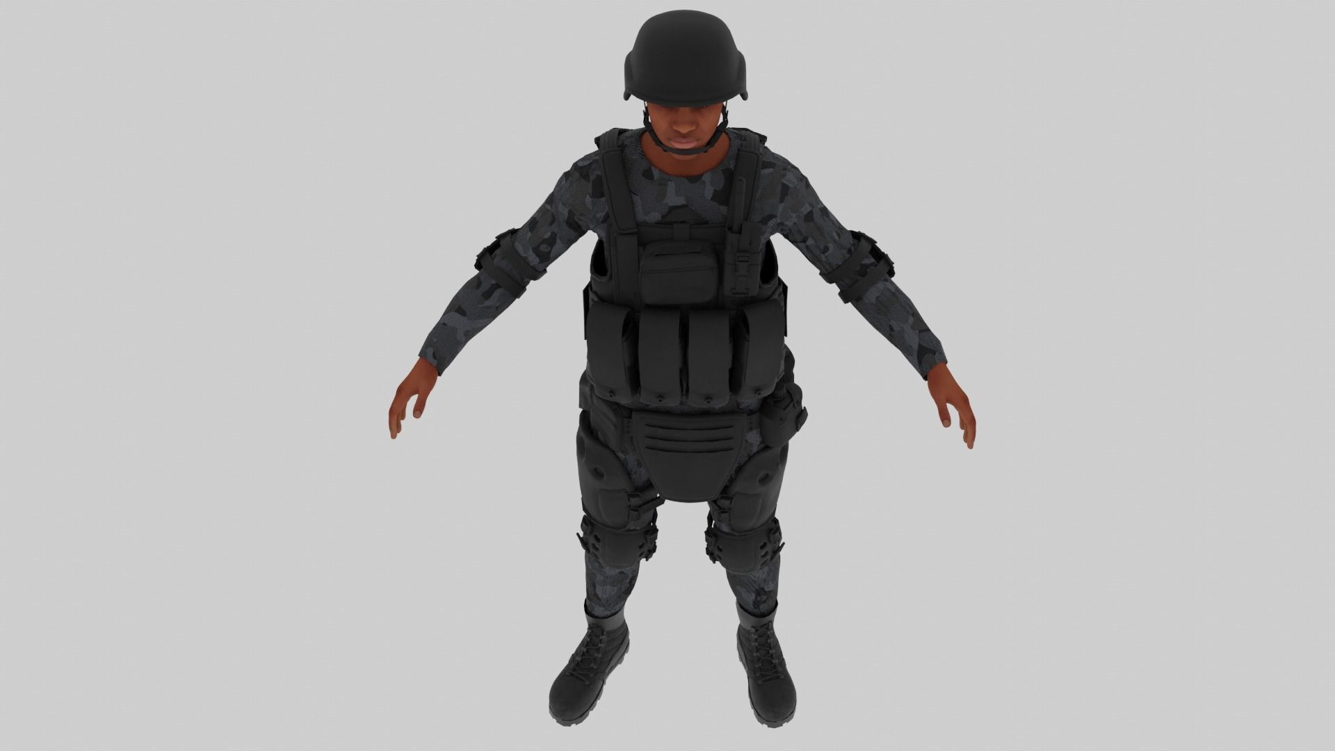 Modern Soldier Spec Ops SWAT FBI CIA VR AR 3D model rigged | CGTrader