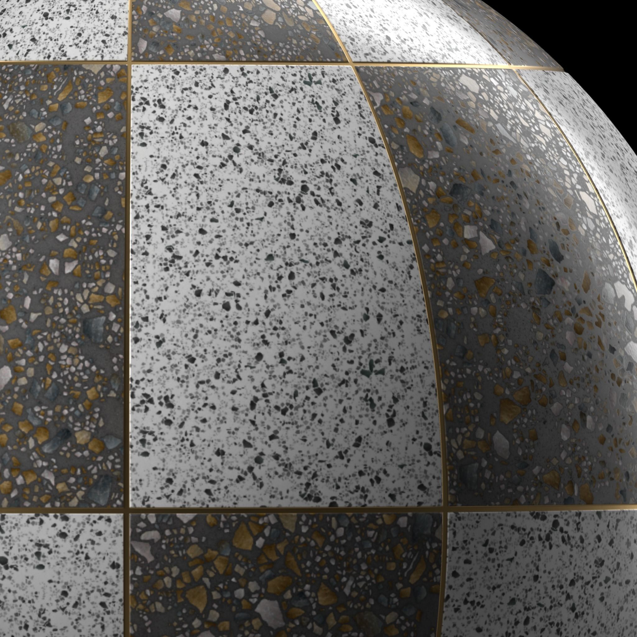 Texture Terrazzo Materials 10- Tiling By Metal Gaps - Pbr 4k Seamless ...