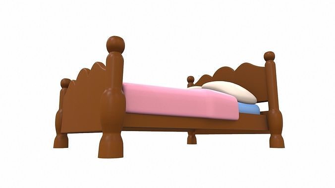 Cartoon bed 3D model | CGTrader