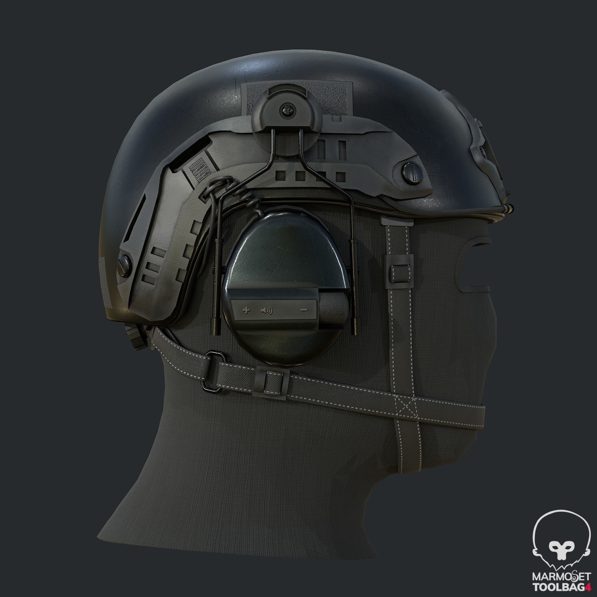 3D model Pbr Tactical Helmet - Balaclava VR / AR / low-poly | CGTrader