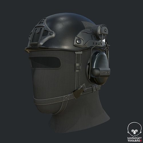 3D model Pbr Tactical Helmet - Balaclava VR / AR / low-poly | CGTrader