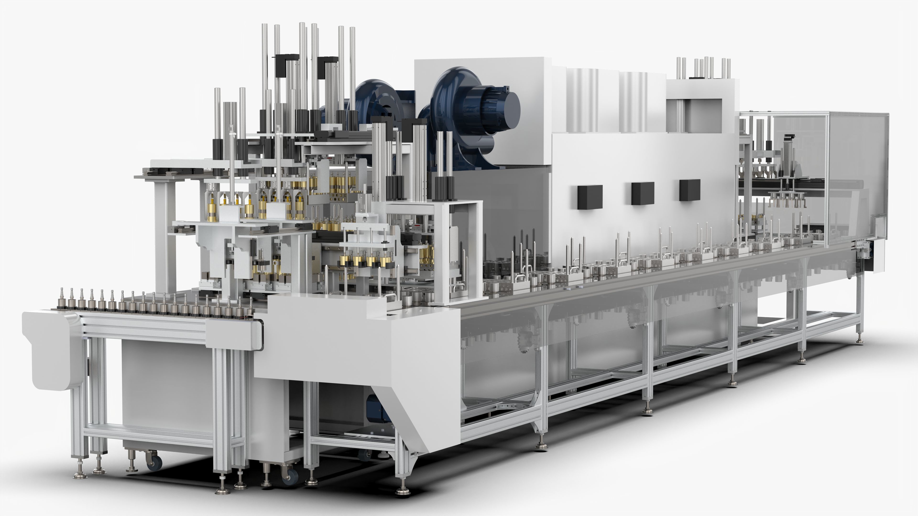 Automatic Motor Rotor Cover Heating Furnace Assembly Line 3D model ...