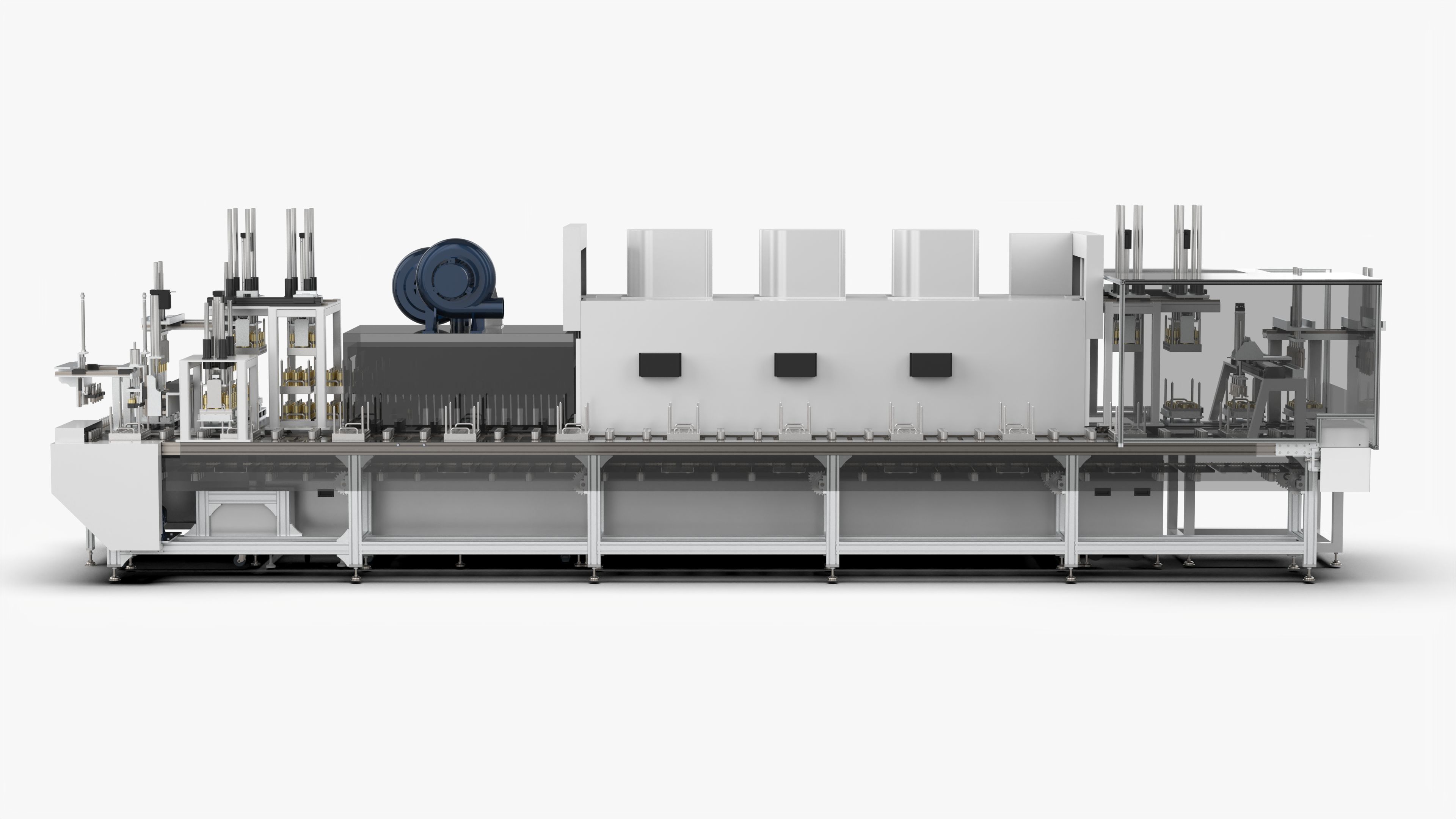 Automatic Motor Rotor Cover Heating Furnace Assembly Line 3D model ...