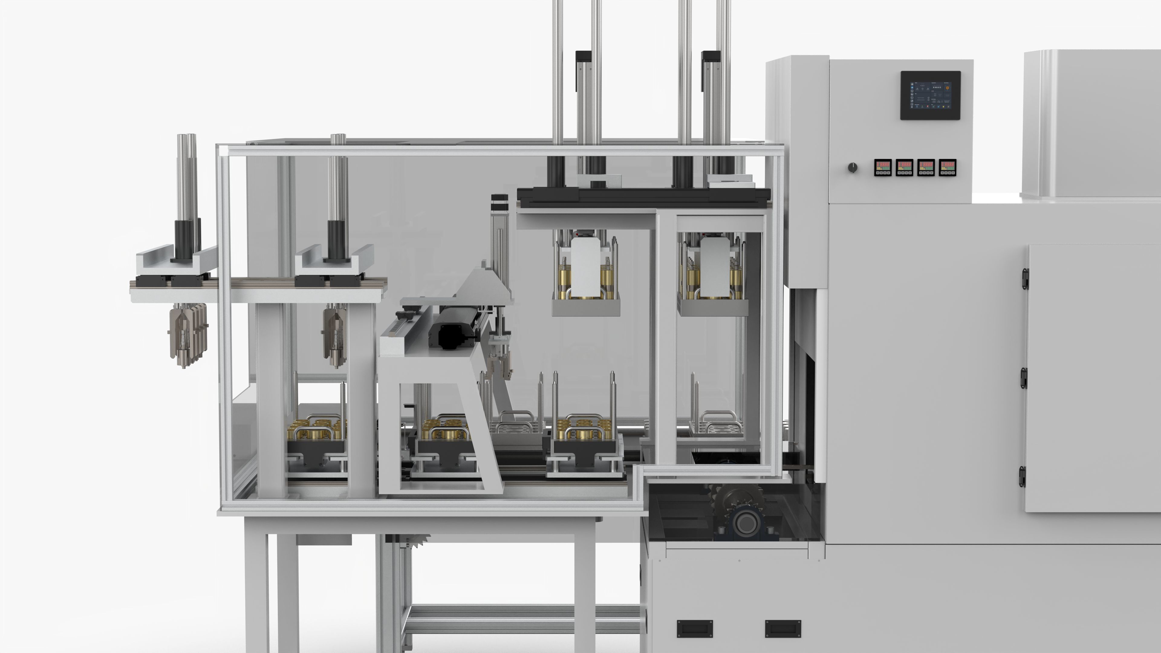 Automatic Motor Rotor Cover Heating Furnace Assembly Line 3D model ...