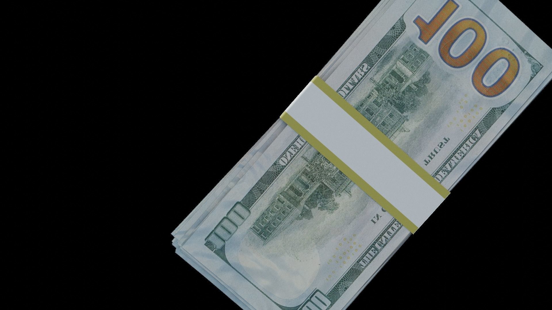 Realistic 3D Stack of Money Model with Textured Backside free 3D model ...