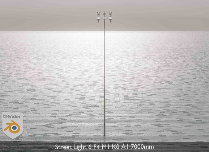3D model Street Light 6 F4 M1 K0 A1 7000mm VR / AR / low-poly | CGTrader