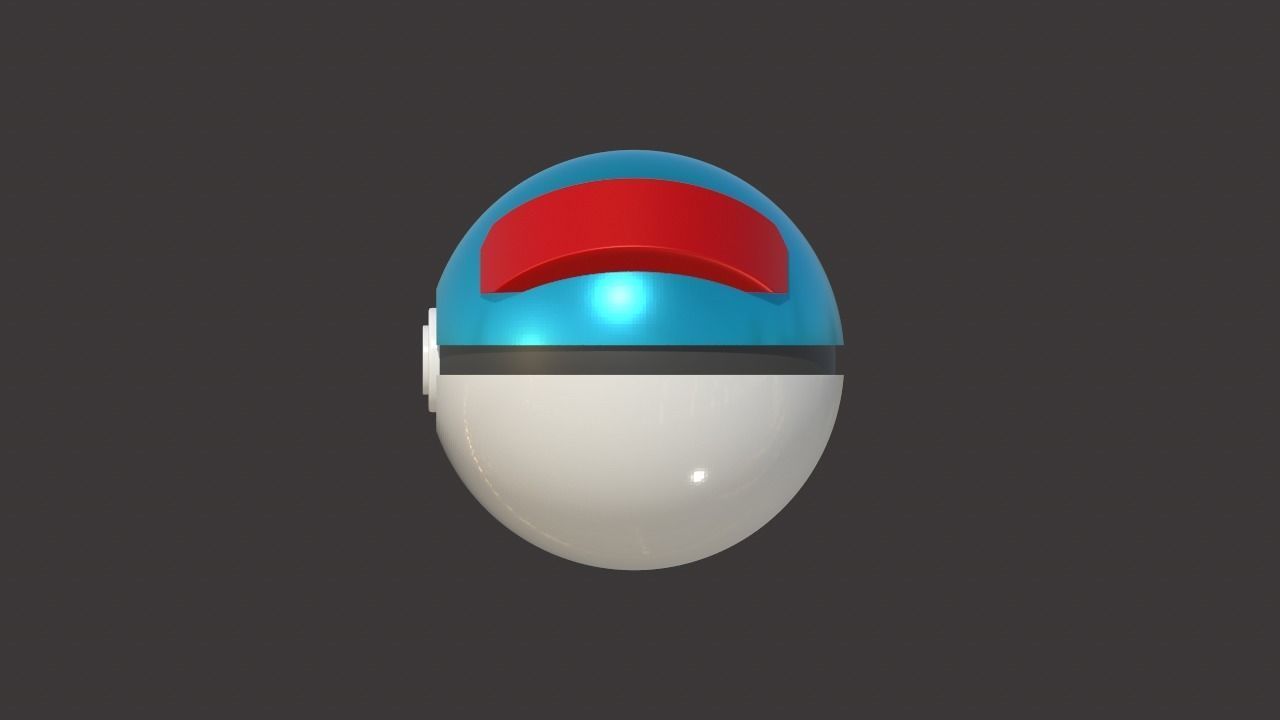 Pokeball blue model3D 3D model 3D printable | CGTrader