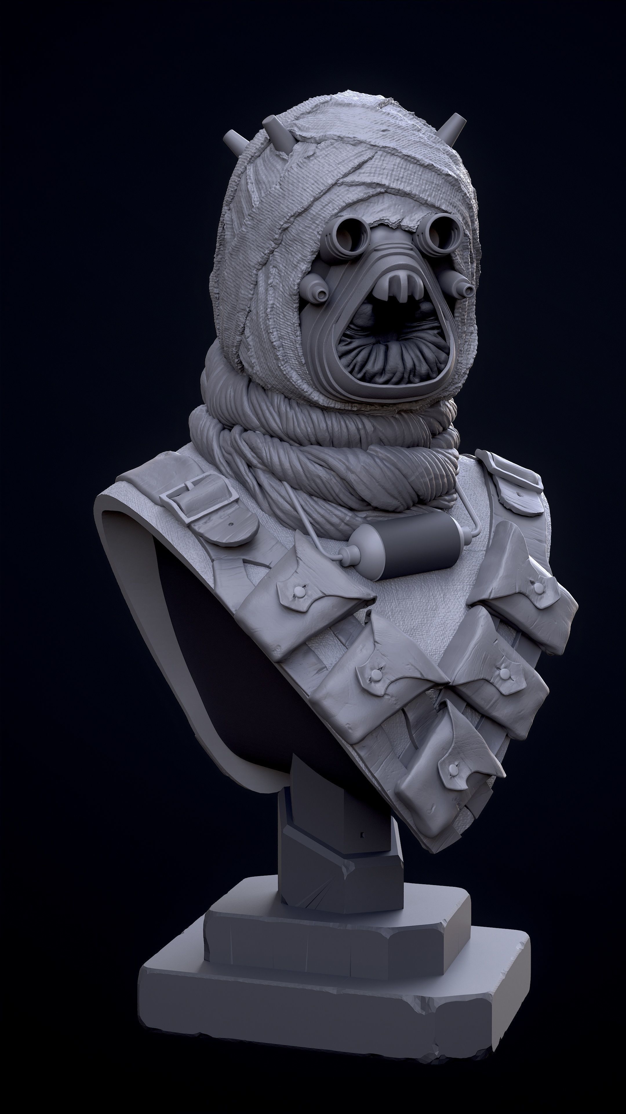 Tusken Raider Bust 3D model 3D printable | CGTrader