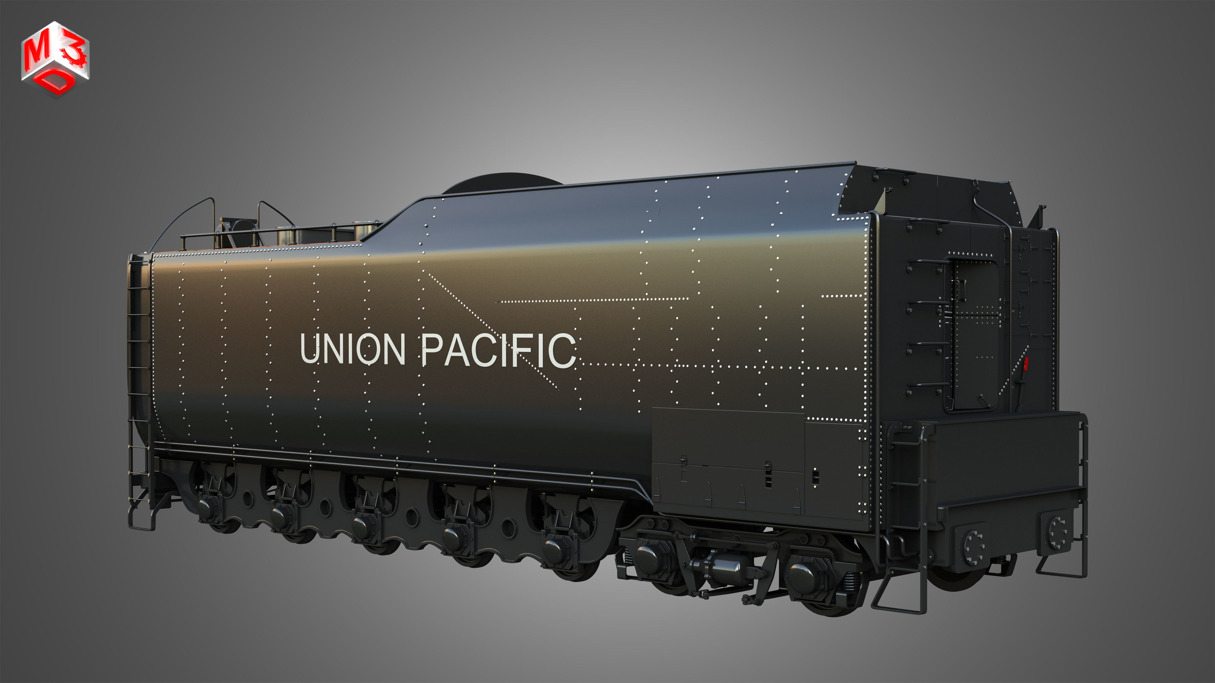 Big Boy 4014 - Steam Locomotive With Coal Wagon 3D model | CGTrader