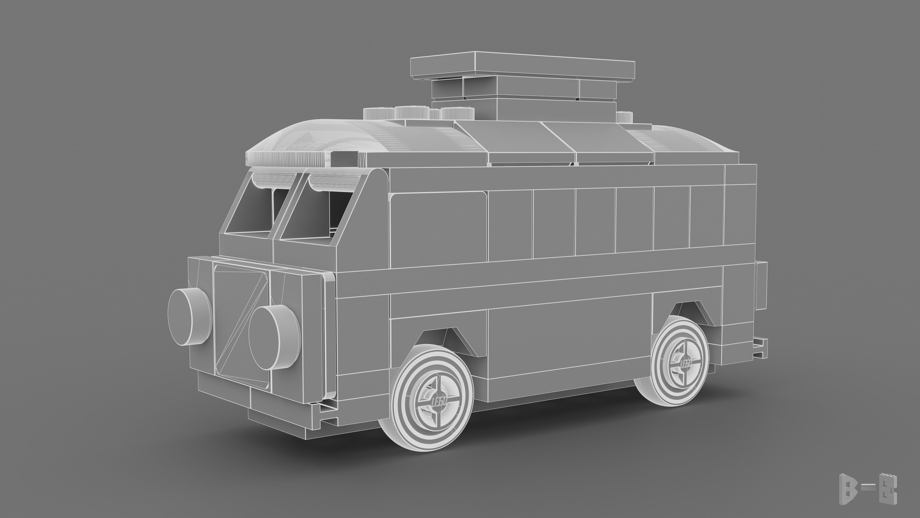 LEGO CREATOR VW T1 Campervan 40079 free 3D model rigged | CGTrader